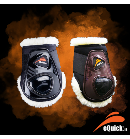 EQUICK ESHOCK LEGEND FLUFFY REAR BOOTS - Boots & Bandages-Fetlock Boots ...